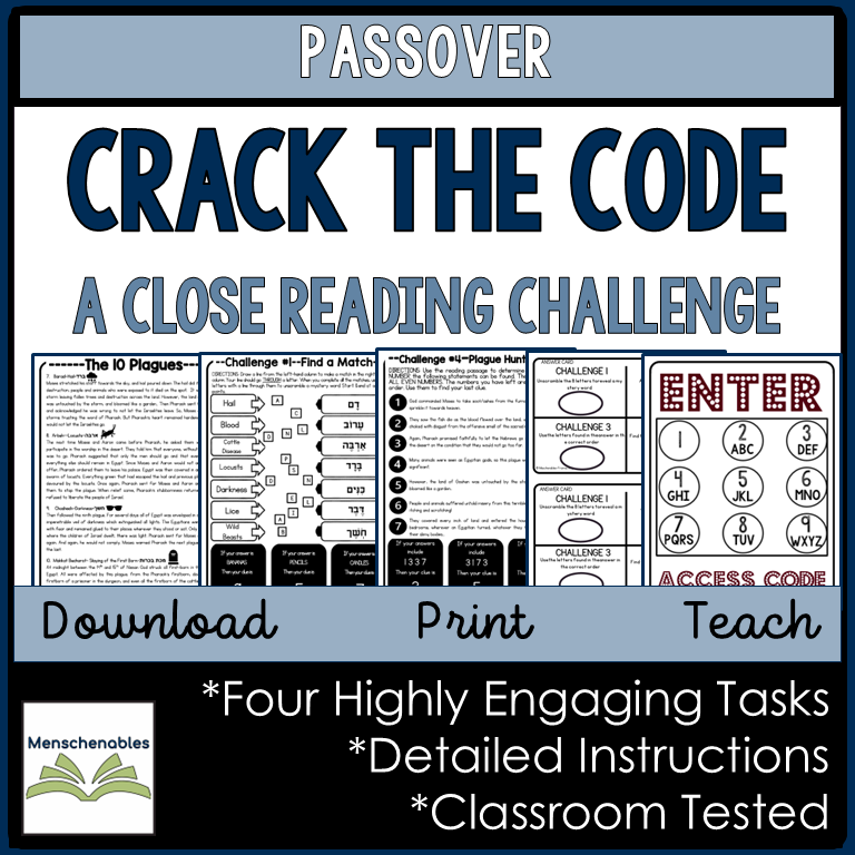 Passover - Crack the Code: Informational Text Reading Challenge - Ten ...