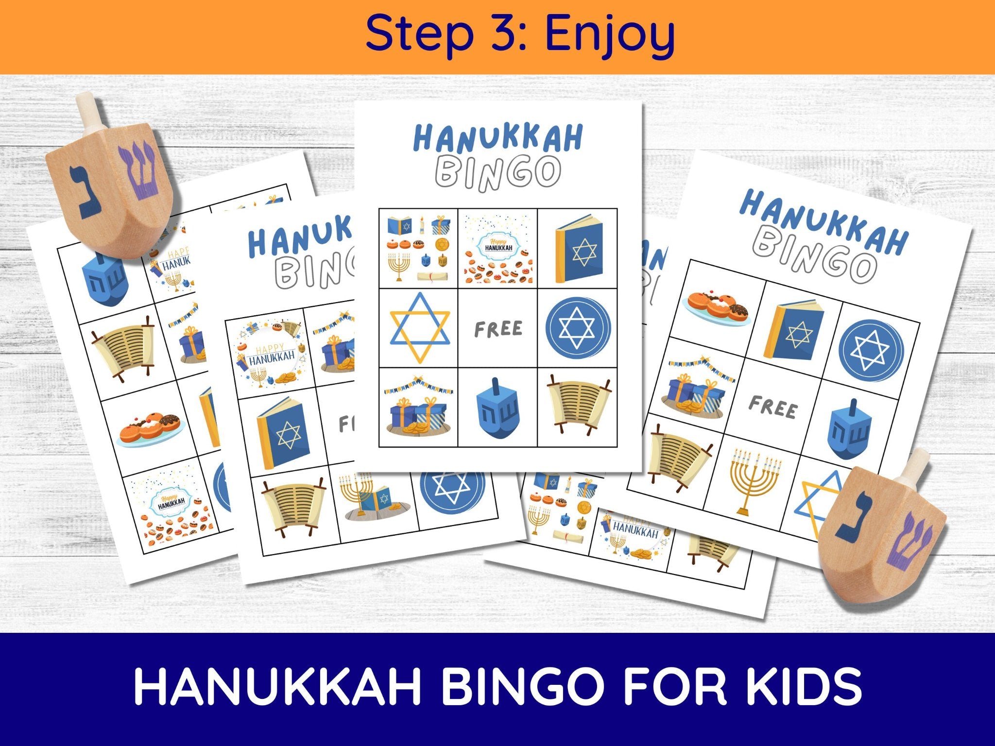 Printable Hanukkah Bingo for Kids, 10 Players, Hanukkah Games, Hanukka ...